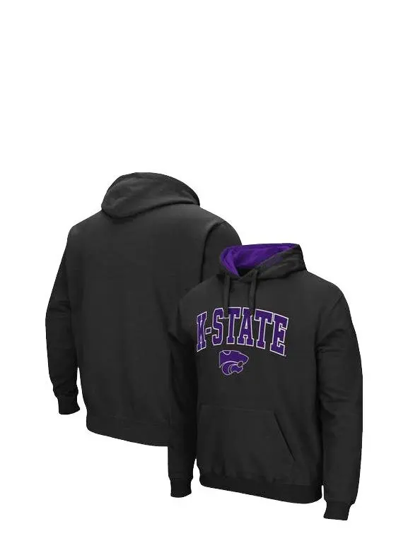 COLOSSEUM Kansas State Wildcats Arch & Logo 3.0 Pullover Hoodie - Black