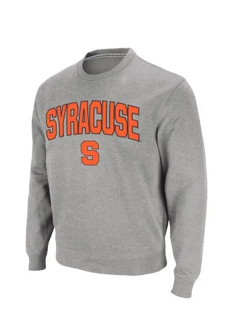 COLOSSEUM Syracuse Orange Arch & Logo Crew Neck Sweatshirt - Heather Gray