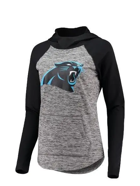 G-III 4HER BY CARL BANKS Carolina Panthers Championship Ring Pullover Hoodie - Heather Gray