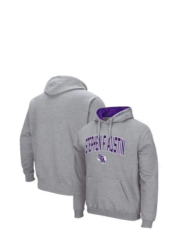 COLOSSEUM Stephen F Austin Lumberjacks Arch And Logo Pullover Hoodie - Heather Gray