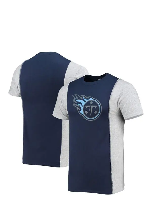 REFRIED APPAREL Heathered Gray Tennessee Titans Sustainable Split T-shirt - Navy