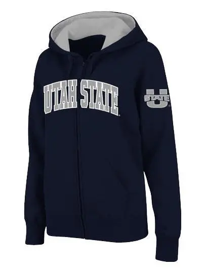 COLOSSEUM Utah State Aggies Arched Name Full-zip Hoodie - Navy