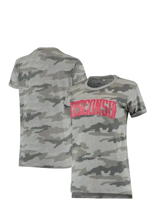 PRESSBOX Wisconsin Badgers Print T-shirt - Camo