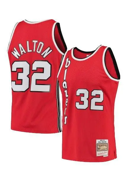 Mitchell & Ness Bill Walton Portland Trail Blazers 1976/77 Hardwood Classics Swingman Jersey - Red
