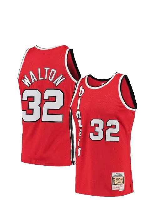 Mitchell & Ness Bill Walton Portland Trail Blazers 1976/77 Hardwood Classics Swingman Jersey - Red