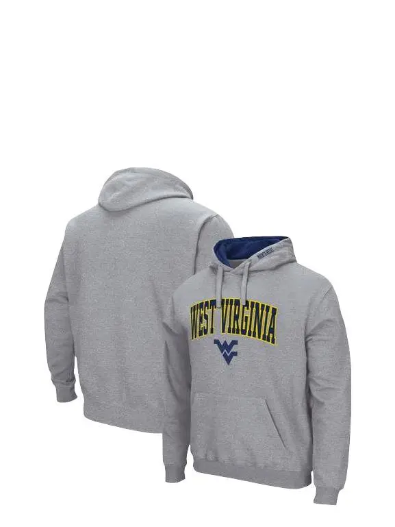 COLOSSEUM West Virginia Mountaineers Arch & Logo 3.0 Pullover Hoodie - Heather Gray