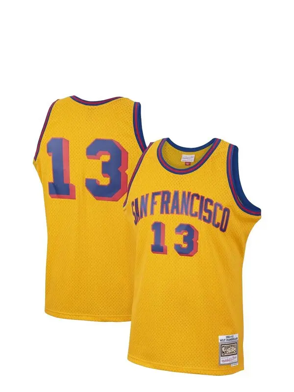 Mitchell & Ness Wilt Chamberlain San Francisco Warriors 1962/63 Hardwood Classics Swingman Jersey - Gold
