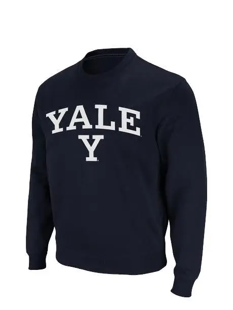 COLOSSEUM Yale Bulldogs Arch & Logo Crew Neck Sweatshirt - Navy