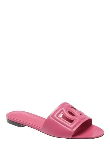 Dolce & Gabbana Bianca Interlock Slide Sandal - Light Lilac