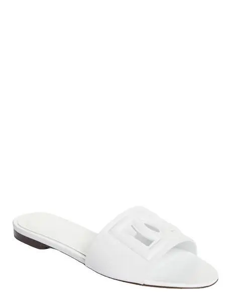 Dolce & Gabbana Bianca Interlock Slide Sandal - White