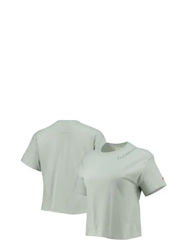 LEAGUE COLLEGIATE WEAR Miami Hurricanes Chain Stitch Crop Top - Green