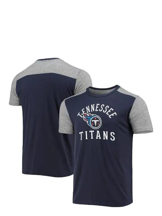 MAJESTIC THREADS Gray Tennessee Titans Field Goal Slub T-shirt - Navy