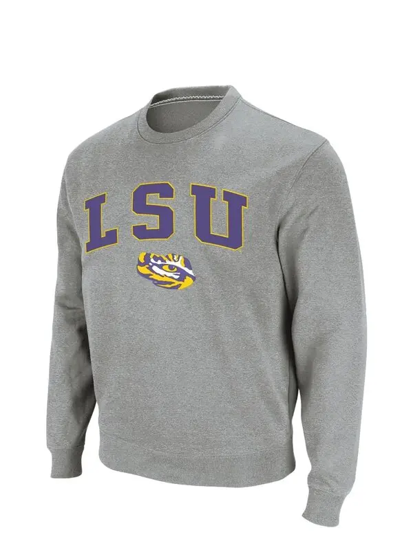COLOSSEUM Lsu Tigers Arch & Logo Crewneck Sweatshirt - Heather Gray