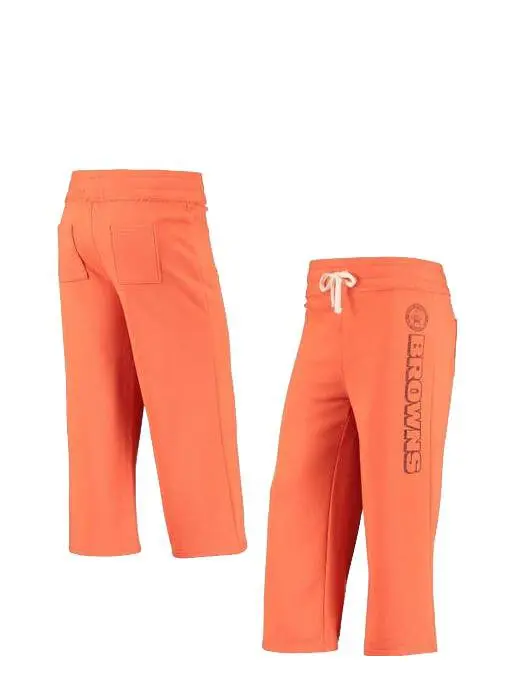 Junk Food Cleveland Browns Cropped French Terry Pants - Orange