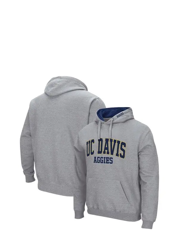 COLOSSEUM Uc Davis Aggies Arch And Logo Pullover Hoodie - Heather Gray