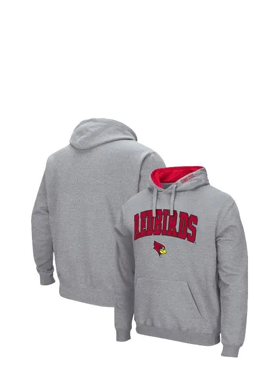 COLOSSEUM Illinois State Redbirds Arch & Logo 3.0 Pullover Hoodie - Heather Gray
