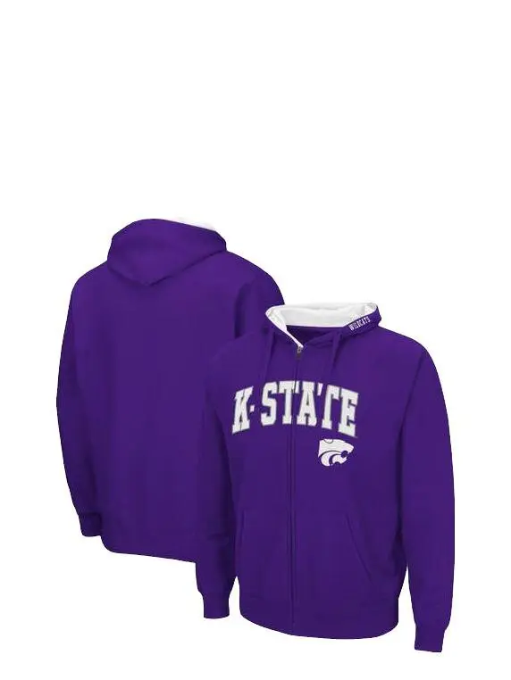 COLOSSEUM Kansas State Wildcats Arch & Logo Full-zip Hoodie - Purple