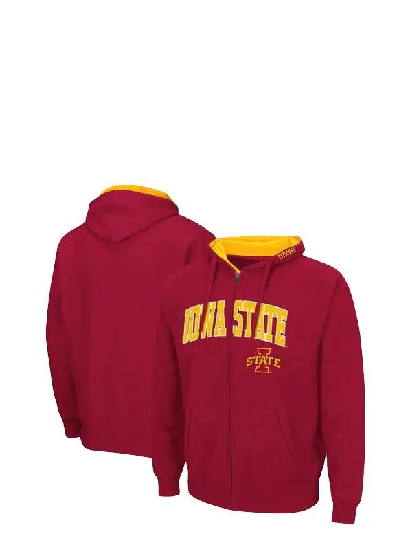 COLOSSEUM Iowa State Cyclones Arch & Logo 3.0 Full-zip Hoodie - Cardinal