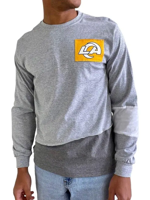 REFRIED APPAREL Los Angeles Rams Sustainable Angle Long Sleeve T-shirt - Gray