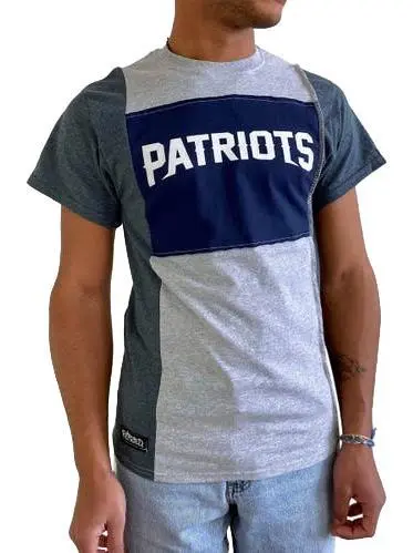 REFRIED APPAREL New England Patriots Sustainable Split T-shirt - Heather Gray