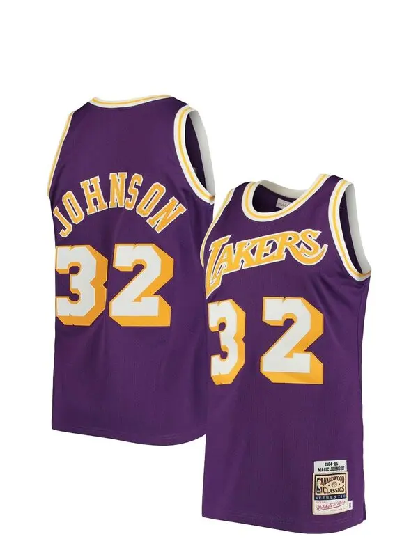 Mitchell & Ness Magic Johnson Los Angeles Lakers 1984/85 Hardwood Classics Authentic Jersey - Purple