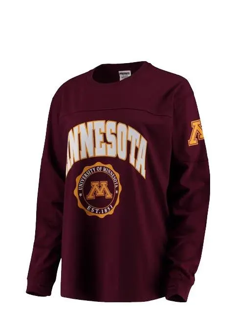PRESSBOX Minnesota Golden Gophers Edith Long Sleeve T-shirt - Maroon