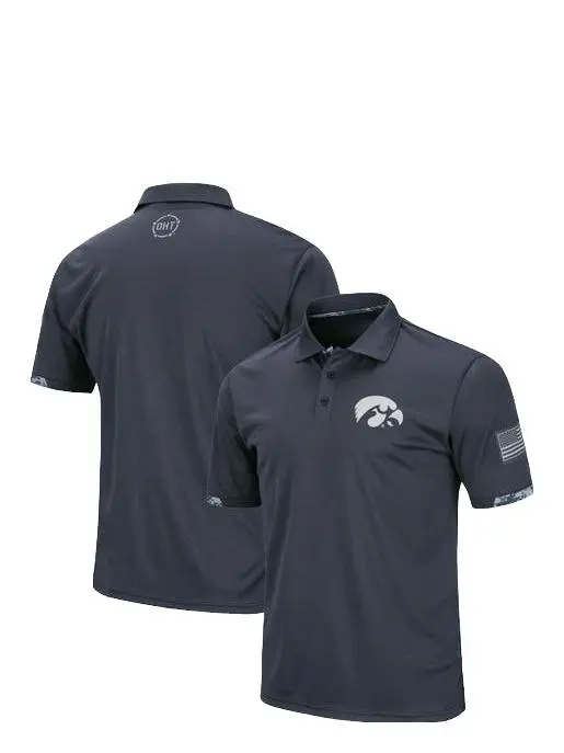COLOSSEUM Iowa Hawkeyes Big & Tall Oht Military Appreciation Digital Camo Polo - Charcoal
