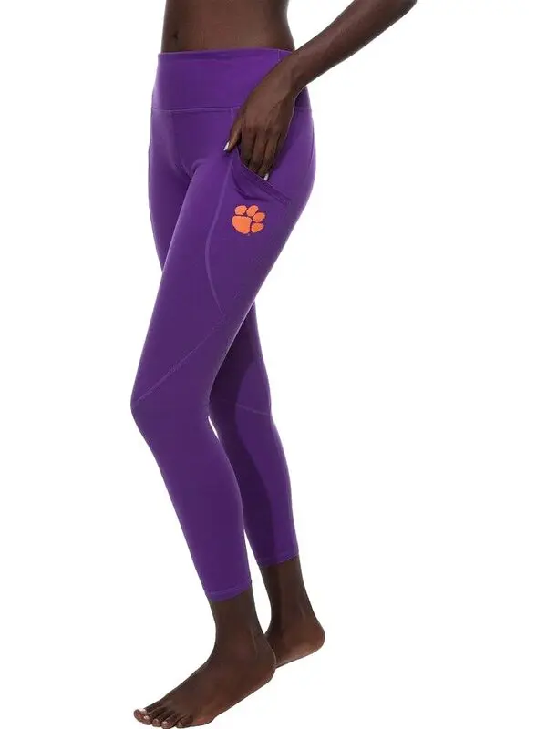 ZOOZATZ Clemson Tigers Pocketed Leggings - Purple
