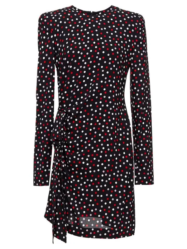 Philosophy Di Lorenzo Serafini Polka-dot Crepe Dress With Bow Embellishment - Black