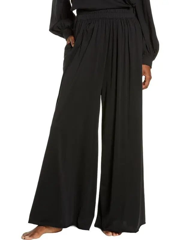 Lunya Organic Pima Wide Leg Lounge Pants - Immersed Black