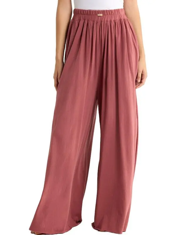 Lunya Organic Pima Wide Leg Lounge Pants - Mull Maple