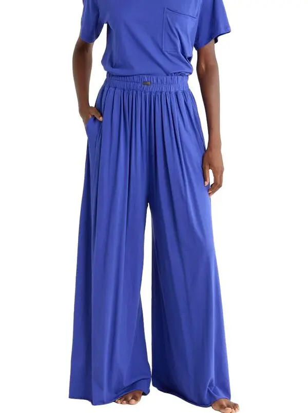 Lunya Organic Pima Wide Leg Lounge Pants - Ryl Lagoon