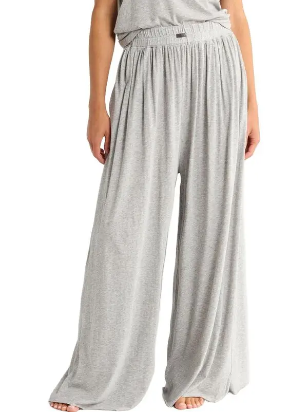 Lunya Organic Pima Wide Leg Lounge Pants - Storm Grey Heather