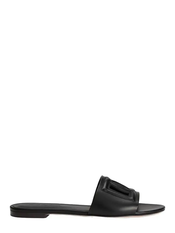 Dolce & Gabbana Calfskin Sliders - Black