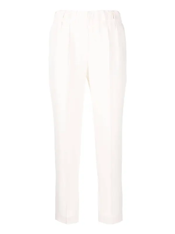 Brunello Cucinelli Cropped Slim-fit Trousers - Neutrals