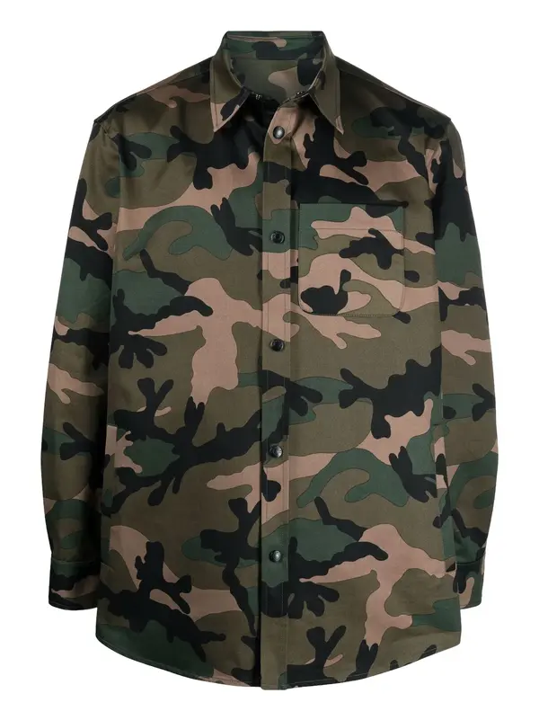 Valentino Garavani Camouflage Shirt Jacket - Green
