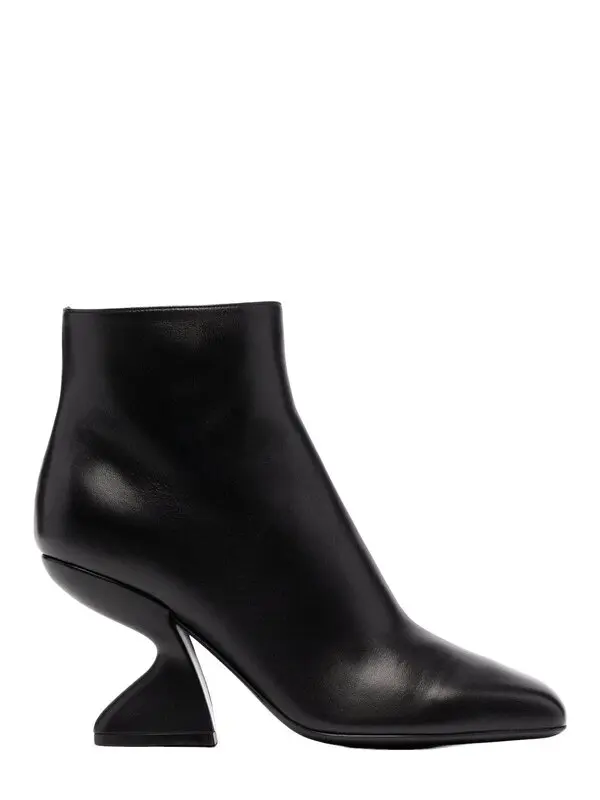 FERRAGAMO F-heel Sculpted Ankle Boots - Black