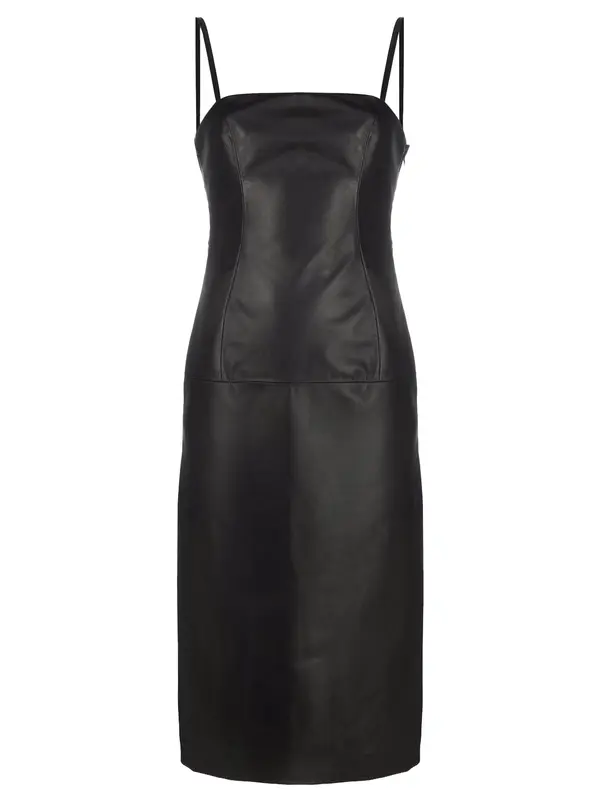 Giuseppe Di Morabito Leather Midi Dress - Black