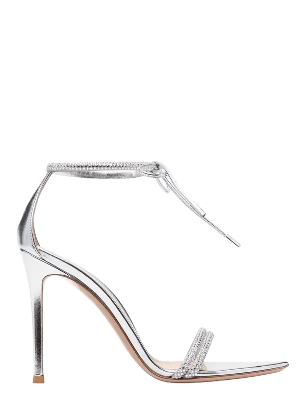GIANVITO ROSSI Montecarlo 105mm Tie-fastening Sandals - Silver