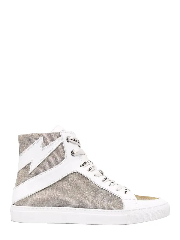 Zadig&Voltaire Flash-detail Glitter Sneakers - White