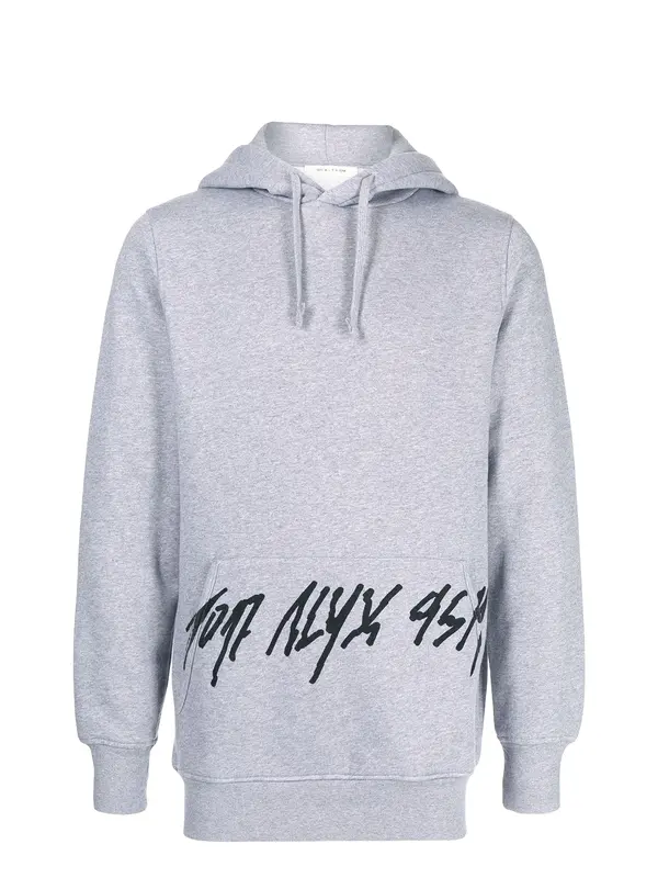 1017 Alyx 9sm Logo-print Drawstring Hoodie - Grey