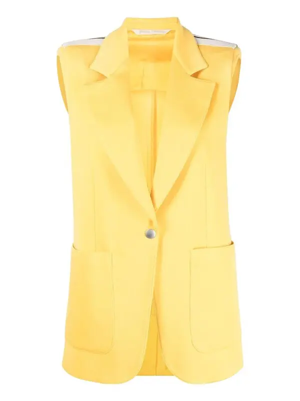 Palm Angels Track Stripe-detail Sleeveless Blazer - Yellow