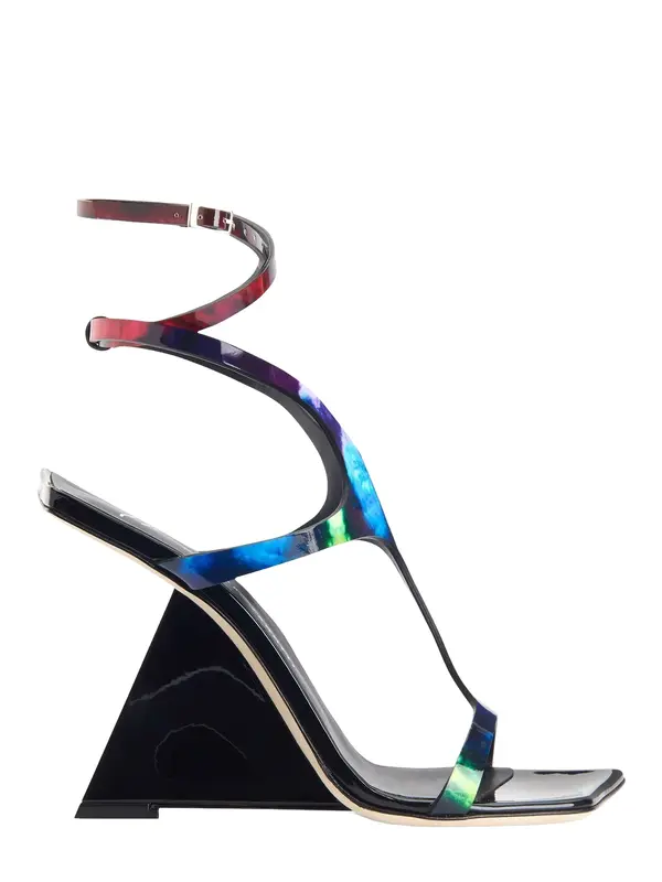 GIUSEPPE ZANOTTI 105mm Tutankamon Angled-heel Sandals - Multicolour