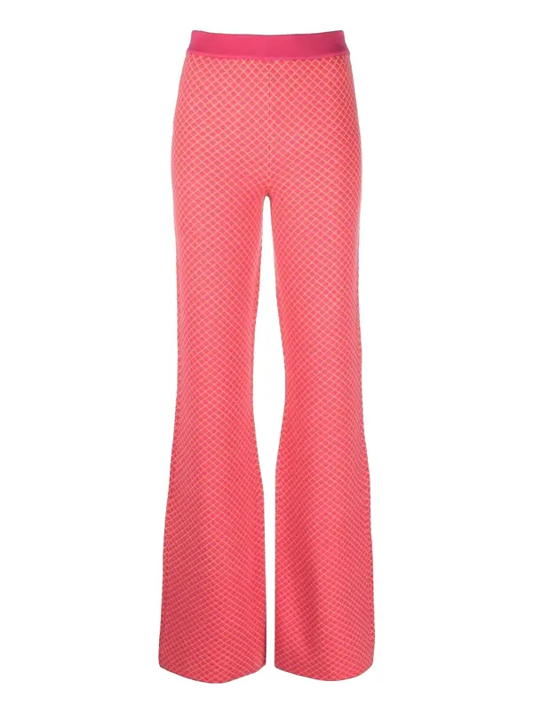 Moschino Flared Jacquard-knit Trousers - Pink