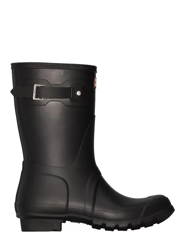 Hunter Logo-patch Waterproof Calf Boots - Black