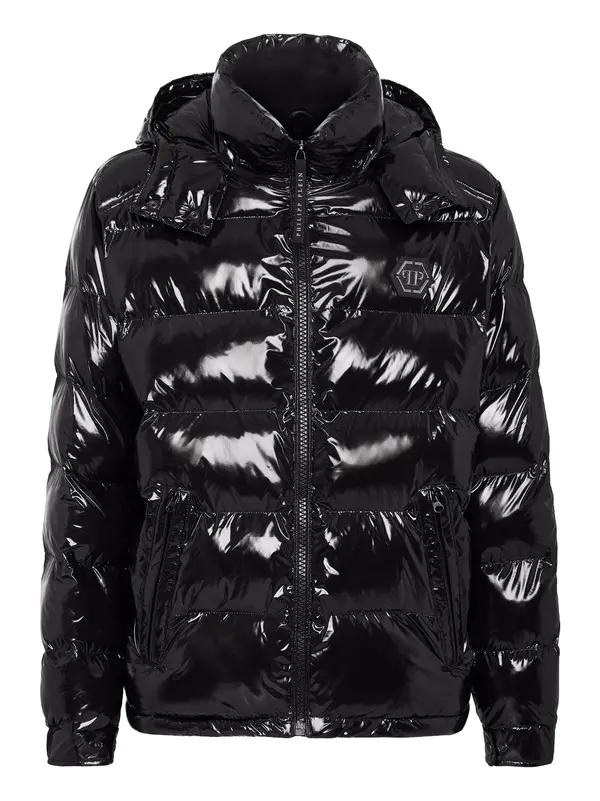 Philipp Plein High-shine Padded Jacket - Black