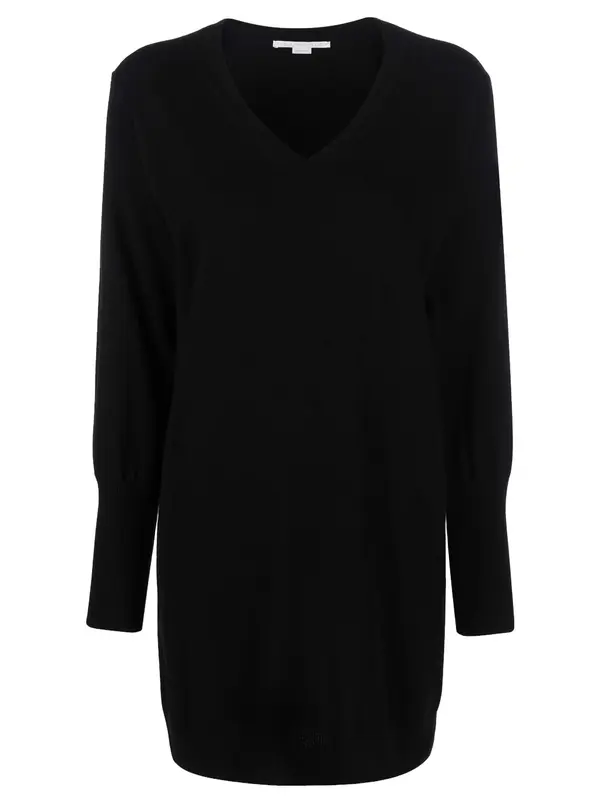 Stella McCartney V-neck Knit Dress - Black