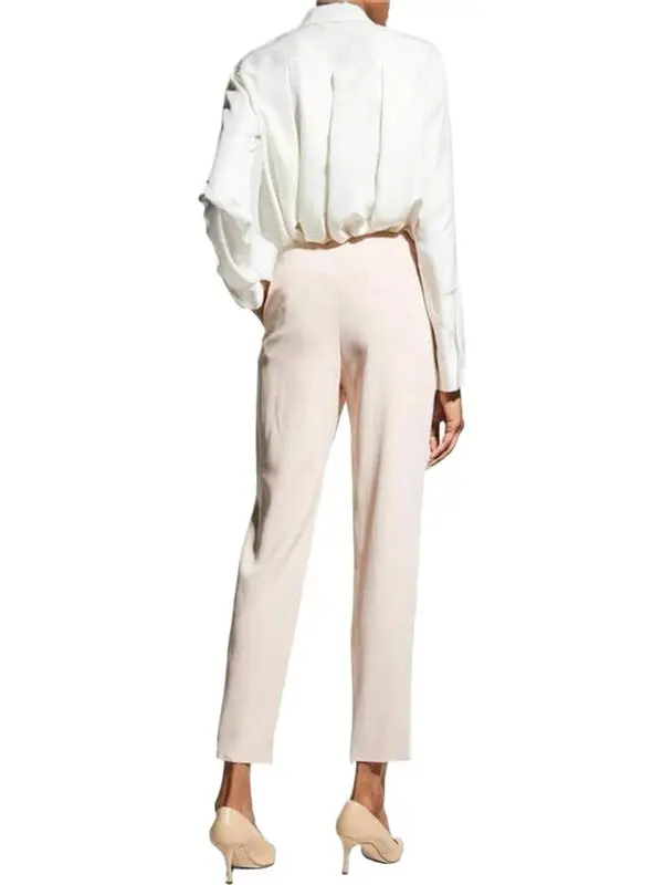 Giorgio Armani Cady Slim-leg Ankle Trousers - Solid Medium Beige
