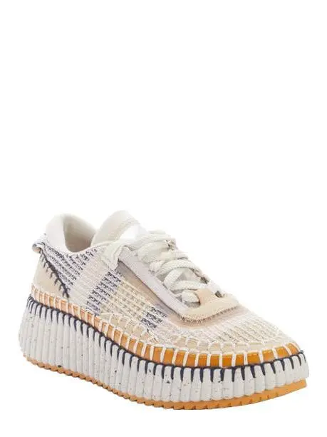 Chloé Nama Platform Sneakers - Biscotti Beige