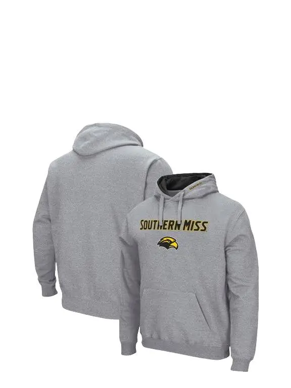 COLOSSEUM Southern Miss Golden Eagles Arch And Logo Pullover Hoodie - Heather Gray